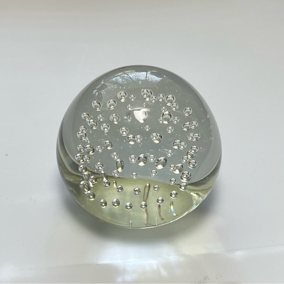 Art Glass | Accents | Hand Blown Clear Art Glass Air Bubble Sphere ...